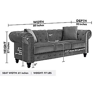 Divano Roma Classic Sofas, Large, Grey