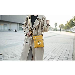 MKF Crossbody Bag for Women – Adjustable Strap – PU Leather Designer Crossover Lady Handbag Small Messenger Purse Black