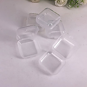 UUYYEO 20 Pcs Mini Clear Plastic Box Earplug Storage Box Square Jewelry Beads Storage Container with Lid