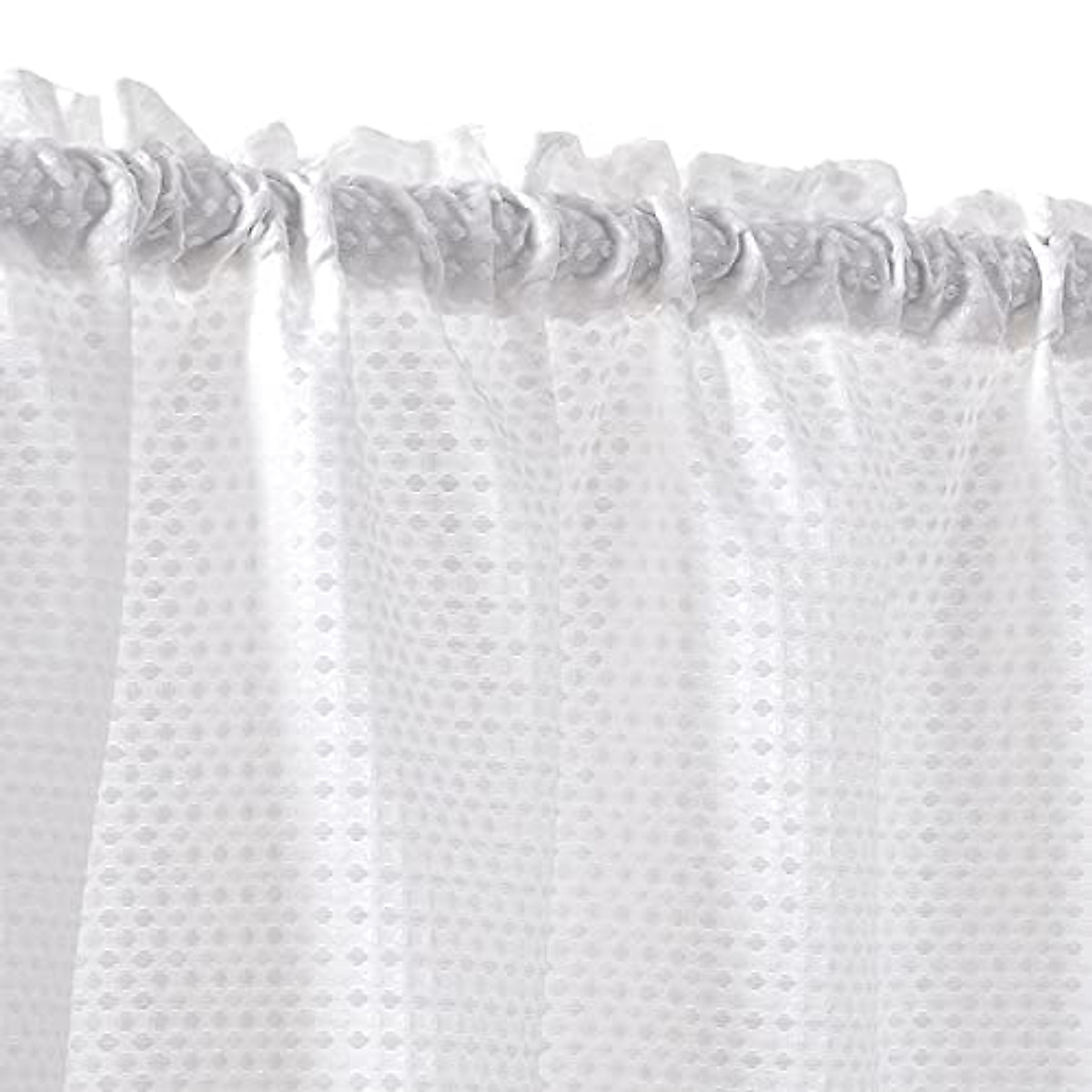 jinchan White Kitchen Curtains 36 Inch Tier Curtains Waffle Woven Textured Cafe Curtains Half Window Curtain Set Rod Pocket Light Filtering for Bathroom Sink Laundry Room Basement RV 2 Panels
