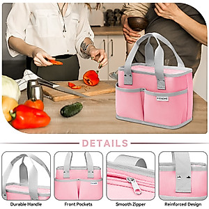 FITHOME Small Lunch Bag for Women & Men, Reusable Insulated Lunch Cooler Tote Bags, Leakproof Thermal Lunch Bag, Adult Durable Lunch Bag for Work