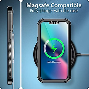 Red2Fire for iPhone 13 Case, [360 Full Body] [Heavy Duty Protection] with Built-in Screen Protector Tough Rugged 12 FT Dropproof Shockproof Dust-Proof Bumper Case for iPhone 13 6.1 inch Black