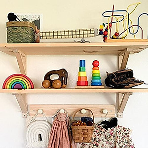 Chitrani Rainbow Stacker 6 Piece - Nesting Wooden Waldorf Blocks, Elements of Nature