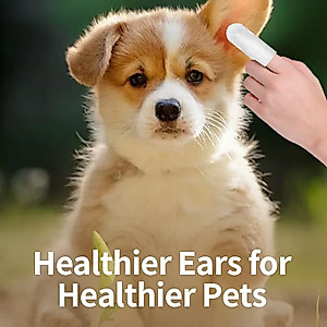 Jerrlin WoWs 3Pack Dog Ear Cleaner Finger Wipes for Dogs and Cats, 150 Counts-Grooming Kit Care for Dogs and Cats Regular-Gum Care Finger Pet Wipes