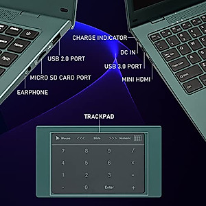 Azeyou Newest 14.1" Thin Light Business Student Laptop Computer, up to 2.8GHz Celeron N4020 Processor, 4GB DDR4 RAM, 64GB Storage, 2MP Webcam, WiFi, Bluetooth, Windows 11 Laptop Green
