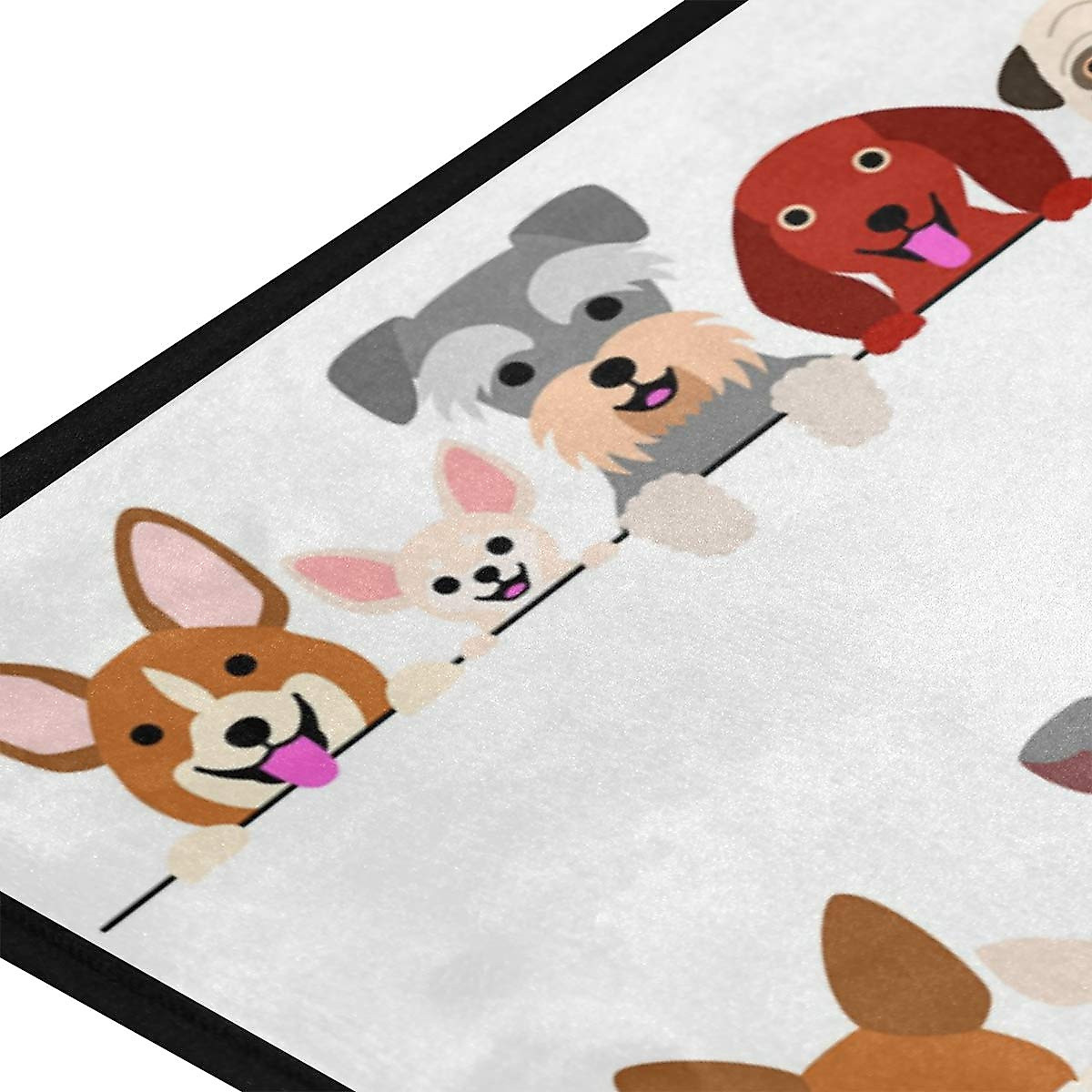 Cute Pet Puppy Illustration Kitchen Rugs Floor Mat Anti Fatigue Kitchen Mats Non Skid Washable Bath Rug Runner Doormats Carpet Sink Mat Home Decor 39 X 20 inch