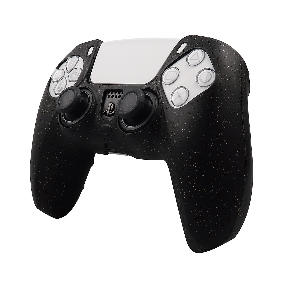 RALAN Controller Skin for PS5 Glitter Anti-Slip Silicone Cover Protector Case Compatible with PS5 Wireless/Wired Gamepad Controller with 4 Cat Paw Thumb Grip Caps & Black Pro Thumb Grip x 8.