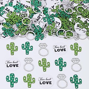 Kreatwow Fiesta Bachelorette Party Decorations 200pcs Taco Bout Love Confetti Mexican Fiesta Bridal Shower Party Supplies Cinco De Mayo Party Cactus Table Decors Scatter for Wedding Engagement