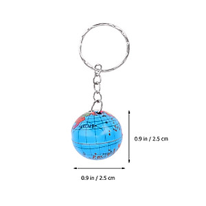 12Pcs Globe Keychains, Key Chains with Mini Globe World Planet Ear Theme Keyrings Globe Party Favors Globes for for Keys, Backpack, Pocket Book, 2.5cm