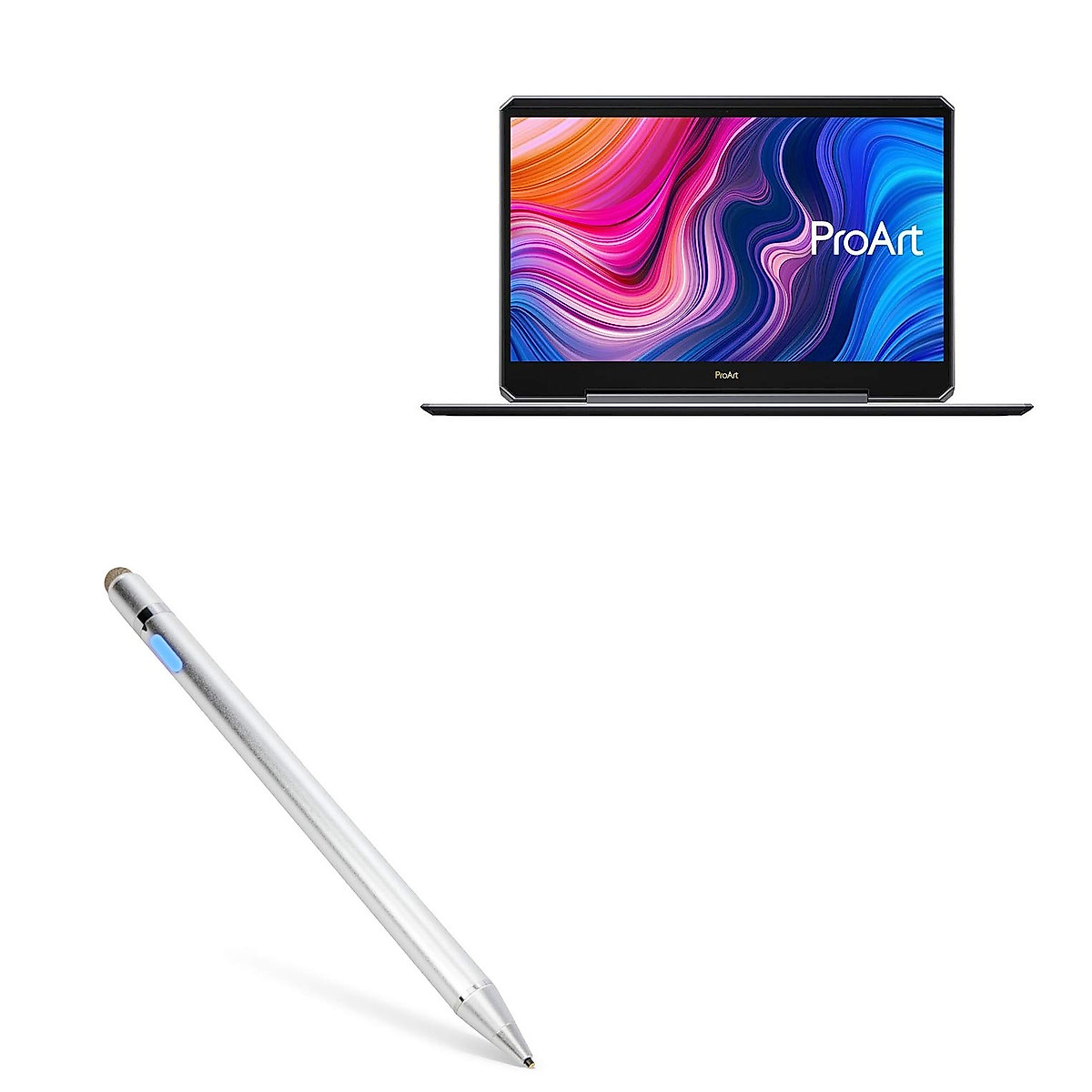 BoxWave Stylus Pen Compatible with ASUS ProArt StudioBook One W590G6T - AccuPoint Active Stylus, Electronic Stylus with Ultra Fine Tip for ASUS ProArt StudioBook One W590G6T - Metallic Silver