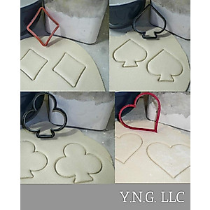 FRENCH SUIT SYMBOLS PLAYING CARDS DECK SPADE HEART DIAMOND CLUB SET OF 4 COOKIE CUTTER USA PR1174