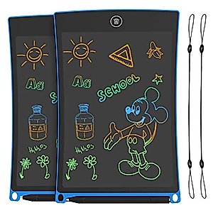 GUYUCOM 8.5-Inch LCD Writing Tablet Colorful Screen, 2PCS Doodle Board Drawing Pad for Kids, Erasable Electronic Painting Pads Learning Educational Toy, Gift for Kids Aged 3-12, Blue