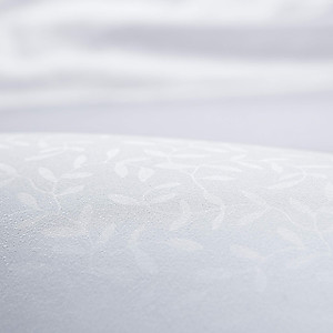 Chanasya Premium 7-Piece King Duvet Cover Set - Costal Blue White Leaves Print Microfiber Bedding Combo - 1 Duvet Cover, 4 Pillow Shams, 1 Fitted Sheet, and 1 Flat Sheet