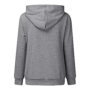 Women Nursing/Maternity Hoodies Sweatshirts Winter Breastfeeding Pullover Pregnancy Layered Long Sleeve Tuncis T Shirt Blouse (Gray, M)