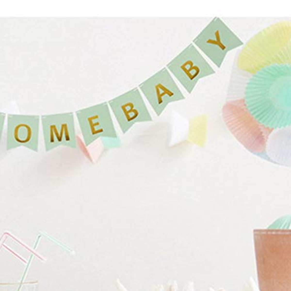 Amosfun Baby Shower Pennant Banner Party Birthday Triangle Flag Baby Banner Welcome Baby Bunting Baby Birthday Banner The Banner Pull The Flag Decorate Decorative Items Letter
