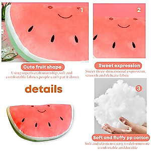 CHELEI2019 11.8" Watermelon Plush Pillow Soft Stuffed Fruit Plush Toy Gifts for Kids,Pink