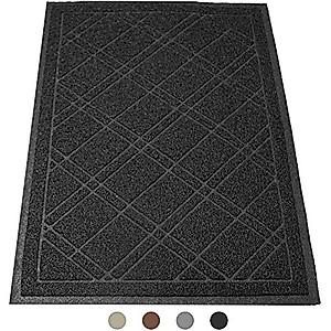 Iprimio Cat Litter Box Mat 42x36 Black | Cat Litter Trapping Mat, Mesh Mat Catches Litter, Repels Odor, Easy Clean Non Slip Kitty Litter Trapper Mats