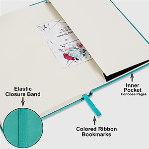 Daofary A5 Journal Notebook, Leather Ruled Notebooks 160 Pages Diary 100gsm Thick Paper Writing Hardcover Notebook with Pocket for Work Men Woman 8.4 x 5.7 in