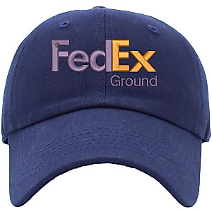 FedEx Ground Hat Embroidered Cotton Cap Classic Adjustable Baseball Hat (Purple Orange Print)
