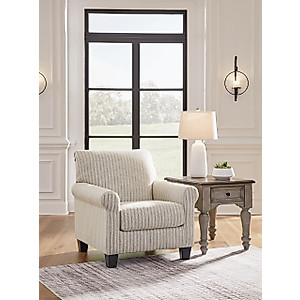 Signature Design by Ashley Valerani Classic Striped Upholstered Accent Chair, Beige