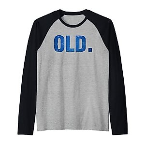 Old Funny Navy Blend Raglan Baseball Tee