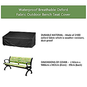 Feian Garden Bench Cover, Heavy Duty Waterproof Bench Cover, Patio Bench Cover, Sofa Couch Dust Cover, Long Chair Protective Cover, Outdoor Furniture Protector