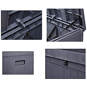 Wonlink Plastic Deck Box - Waterproof 120 Gallon Outdoor Patio Garden Furniture (Grey)