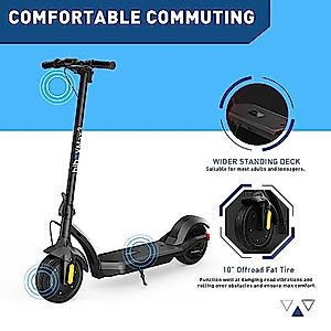 Hiboy MAX3 Electric Scooter, 350W Motor 10" Pneumatic Off Road Tires Up to 17 Miles & 18.6 MPH, Adult Electric Scooter for Commute and Travel