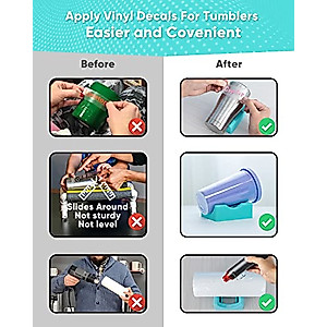 CUPITUP Small Silicone Cup Cradle with Built-in Slot for Crafting Tumblers Use to Apply Vinyl Decals for Tumblers, Tumbler Holder for Crafts, 2 Angle Supports Tumbler Cradle for Epoxy