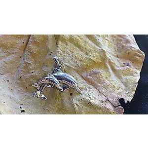 Jewelry Trends Sterling Silver Large Mother and Child Dolphin Pendant