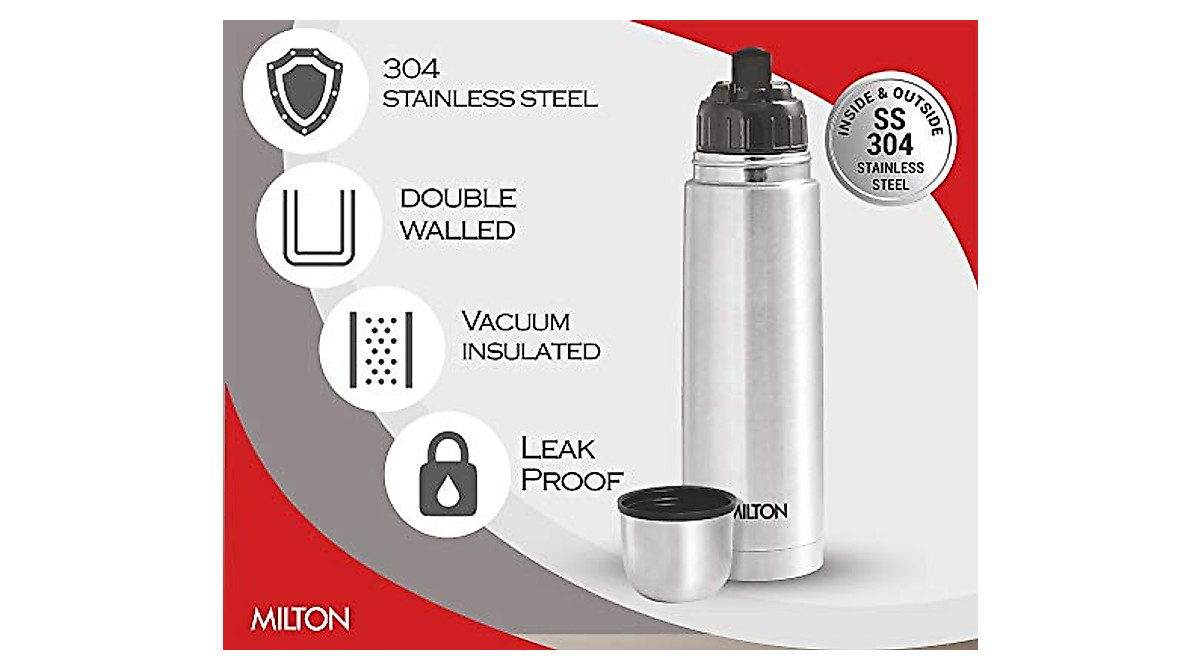 MILTON 750ml Thermosteel Flask - Keep Drinks Hot or Cold All Day