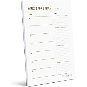 Two Tumbleweeds Meal Planning Notepad - "What's for Dinner?" Weekly Meal Planner and Grocery List Magnetic Notepad - 6 x 9” - 50 sheets