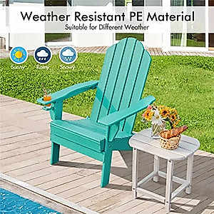 WYFDP Folding Chair Cup Holder Yard Turquoise