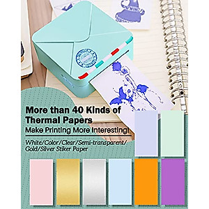 Phomemo M02S Pocket Printer- 300 dpi HD Bluetooth Thermal Photo Printer Compatible with iOS and Android, Black and White Image for Photo Printing, Plan Journal, Organization, Art Creation, Gift, Cyan