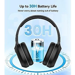 Edifier W600BT Wireless Over-Ear Headphones, Bluetooth V5.1, Crystal Clear Call, 40mm Drivers, 30H Playtime, Connect to 2 Devices, Built-in Microphone, Lightweight, for Travel, Home, Office - Black