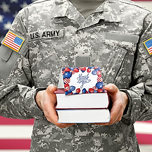 Ctosree 160 Sets Patriotic Thank You Cards with Envelopes Include 160 Pcs Bulk American Flag Notecards with 160 Pcs White Envelopes American Flag Greeting Cards for Veterans Memorial Independence Day