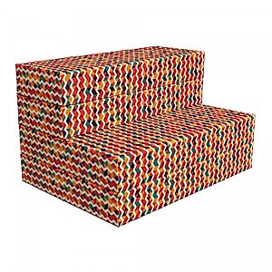 Ambesonne Geometric Foldable Mattress, Zig Zag Fractal Look, 74.8" x 35.4", Multicolor