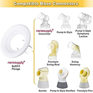 Nenesupply 19mm Soft Flange Compatible with Medela Breast Pump Parts Replace 19mm Flange for Medela Accessories Compatible with Pump in Style Parts Symphony Swing Harmony Pump and Personalfit Flex