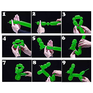 100Pcs 260 Balloons Long Balloons Animals Twisting Balloons Latex Balloon Garland for Birthday Wedding Party Decorations (Pine Green)
