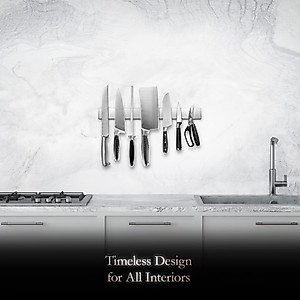 Luxiluxy Magnetic Knife Strip with 3M Adhesive Tape - No Drilling - 16 Inch Stainless Steel Magnetic Knife Holder for Wall - Knives Bar Rack for Kitchen Utensil, Art Supply & Tool Organizer