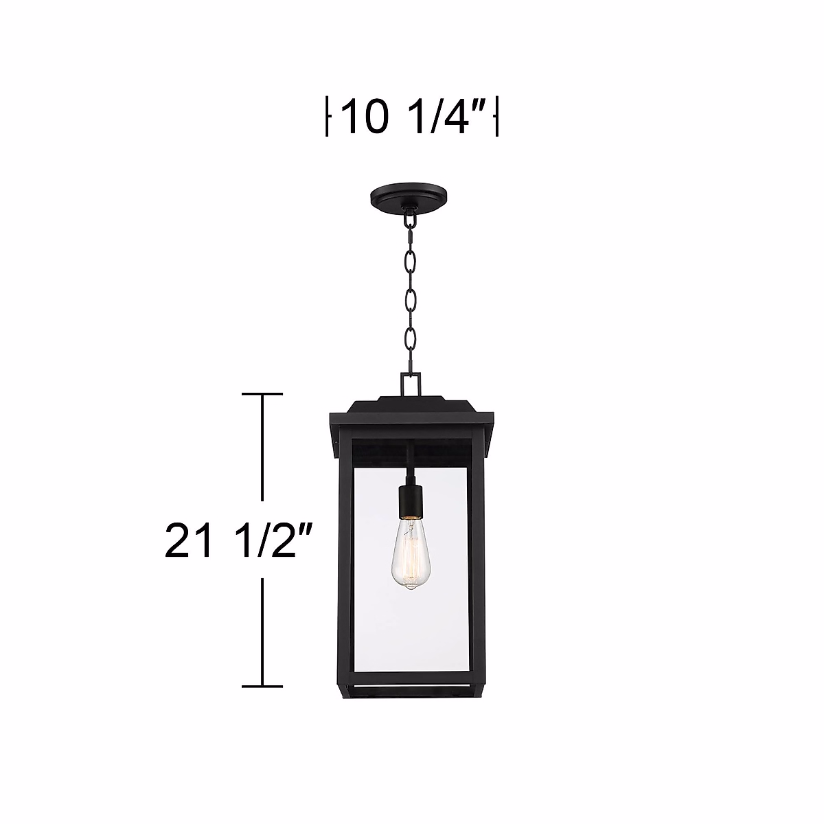John Timberland Eastcrest Modern Industrial Outdoor Hanging Ceiling Light Fixture Textured Black 21 1/2" Clear Glass Exterior House Porch Patio Outside Deck Garage Front Door Garden Home Gazebo