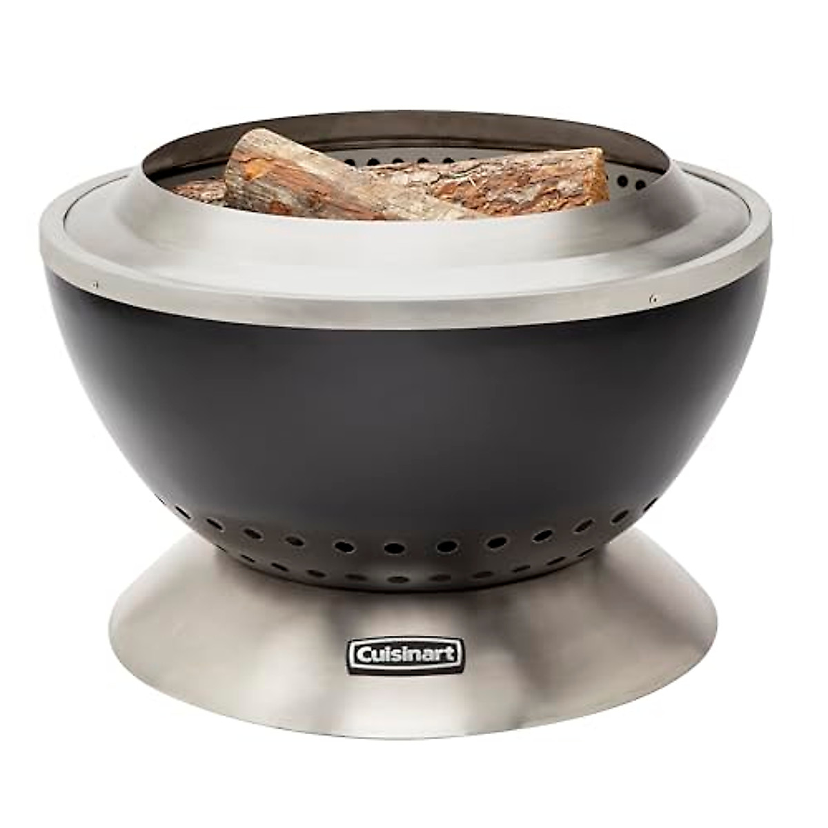Cuisinart 24” Cleanburn Smokeless Fire Pit with Removable Base for Ash, Portable Outdoor Wood Burning Fireplace, Smoke Free Stainless Steel Outdoor Heater, Enhanced Airflow and Easy Cleanup