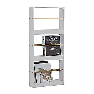 Deco 79 Glam Wood Rectangle Wall Shelf, 16" x 4" x 36", White