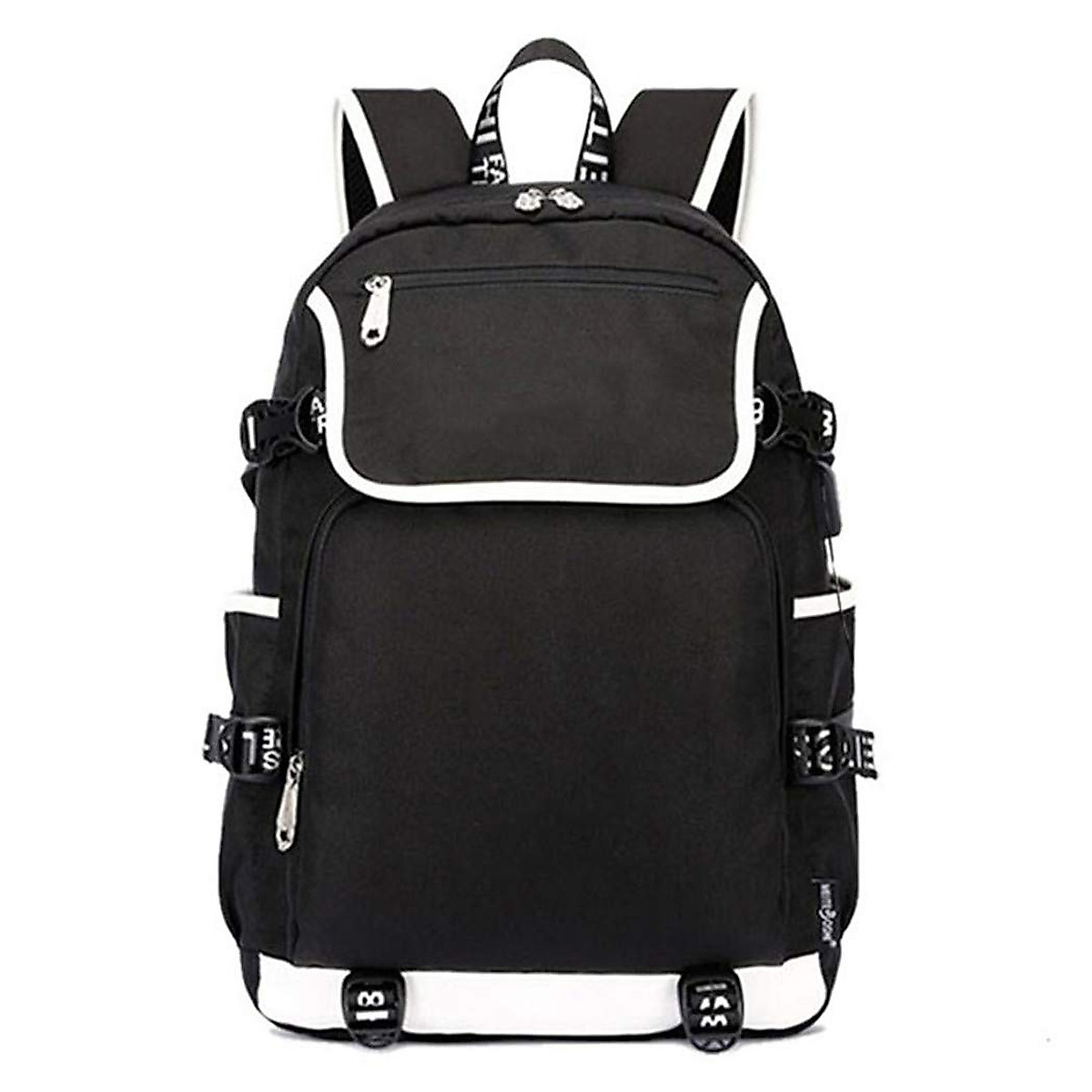 WANHONGYUE Hunter X Hunter Anime Cosplay Schoolbag Rucksack 15.6" Laptop Backpack with USB Charging Port Black / 3