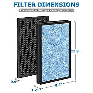 iSingo AirMax8L True HEPA Replacement Filter for Okaysou AirMax8L Air Purifier, 3-in-1Blue Ultra-Filter True HEPA Filter & 2-in-1 Duo-Filter Carbon Filter