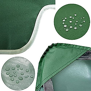 Swing Canopy Replacement Cover & Swing Seat Cover, 3 Seater Outdoor Swing Seat Cover Replacement Top Cover for Garden Patio, Patio Swing Cover Set Waterproof,Green,195x125x15cm/77x49x6''