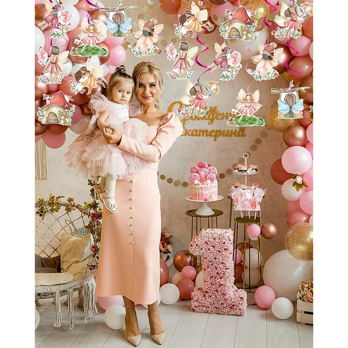 Fairy Party Decorations Flower Fairy Themed Hanging Swirls Decorations My Fairy First Birthday Decor for Girls Fairy Tale Theme Baby Shower Birthday Party Decorations Supplies (New)