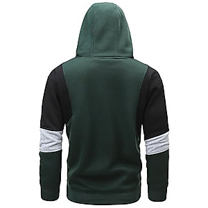 HYPESTFIT Mens Novelty Color Block Hoodie Fleece Pullover Casual Hooded Sweatshirt