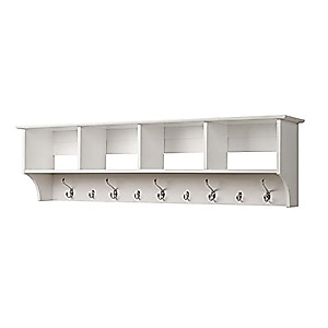 Prepac 60 inch Wide Hanging Entryway Shelf, White