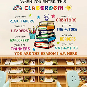 You Entry This Classroom Wall Art Sticker Peel and Stick Wall Decor Motivational Sticker Positive Saying Wall Decor for Nursery Kids Room Preschool Door Playroom Decor.